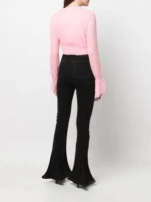Blumarine Tie-front Cropped Blouse