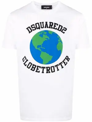 Dsquared2 Globetrotter Logo-print T-shirt - White