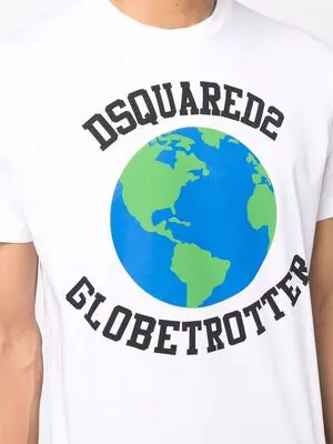 Dsquared2 Globetrotter Logo-print T-shirt - White