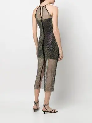 Patrizia Pepe Rhinestone-embellished Mesh Dress