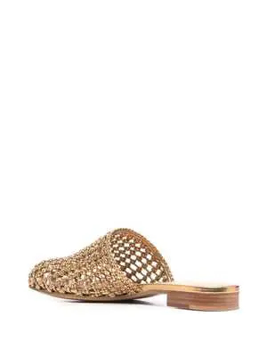 FERRAGAMO Ellas Knotted Mules - Gold