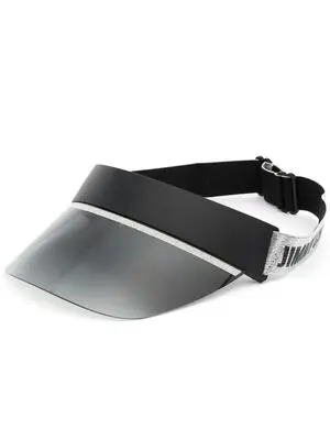 JIMMY CHOO Logo Embroidered Visor - Black