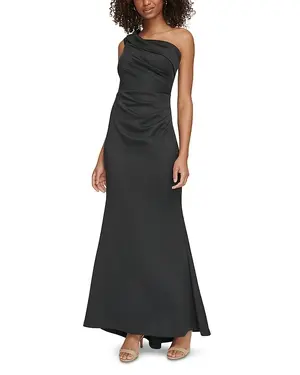 Eliza J One-shoulder Satin Gown