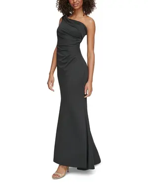 Eliza J One-shoulder Satin Gown