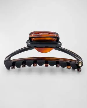 Alexandre De Paris Cutout Acetate Jaw Clip - Brown
