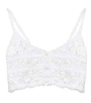 Anna Kosturova Bianca Crochet Crop Top - White