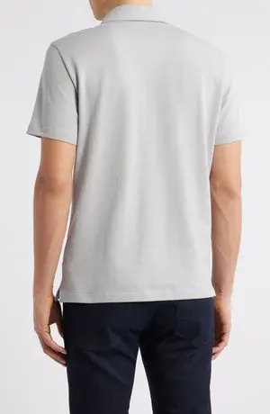 Robert Barakett Creston Micropattern Jacquard Polo - Pearl
