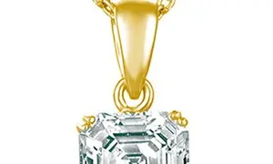 CRISLU Asscher Cubic Zirconia Pendant Necklace - Gold