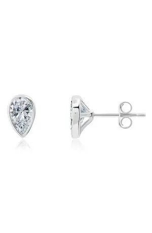 CRISLU Pear Cubic Zirconia Stud Earrings - Platinum