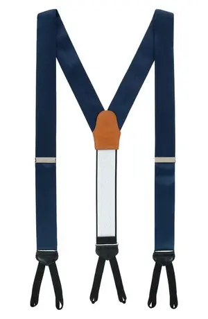 Trafalgar Sutton Silk Formal Suspenders - Navy