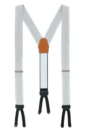 Trafalgar Sutton Silk Formal Suspenders - Silver