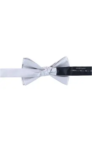 Trafalgar Sutton Pre-tied Silk Bow Tie - Silver