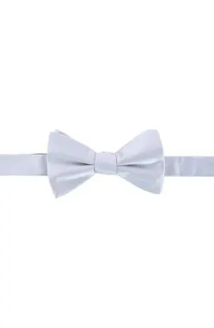 Trafalgar Sutton Pre-tied Silk Bow Tie - Silver