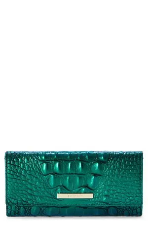 Brahmin Cordelia Croc Embossed Leather Wallet Mystic Green Melbourne