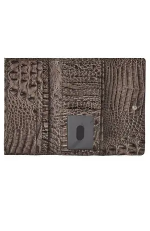 Brahmin Cordelia Croc Embossed Leather Wallet - Smokey Taupe Melbourne