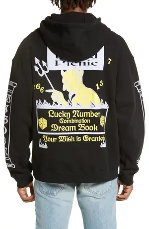 CONEY ISLAND PICNIC Lucky Number Graphic Cotton Hoodie