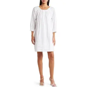 English Factory Pleated Hem Cotton Minidress