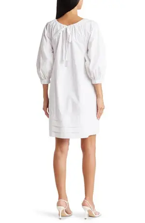 English Factory Pleated Hem Cotton Minidress