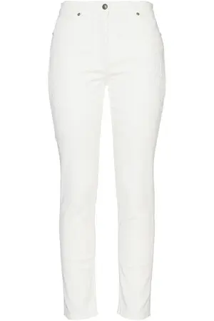 Etro Embroidered Highrise Skinny Jeans - White