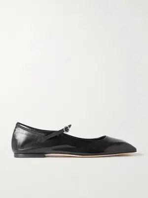 AeydĒ Uma Leather Mary Jane Ballet Flats - Black