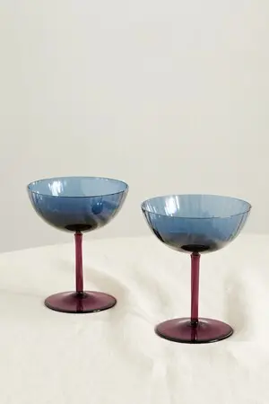 La DoubleJ Set Of Two Murano Glass Champagne Coupes - Blue