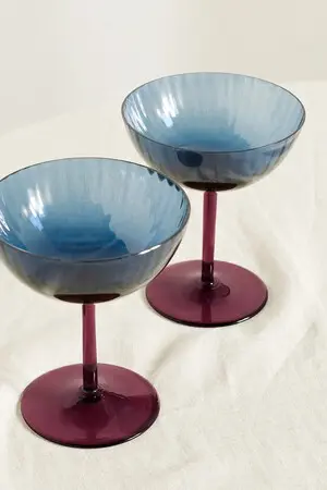 La DoubleJ Set Of Two Murano Glass Champagne Coupes