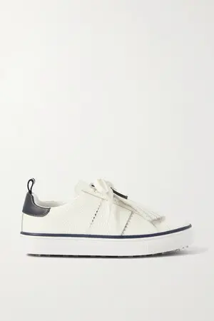 G/fore Kiltie Disruptor Fringed Smooth And Textured-leather Golf Sneakers