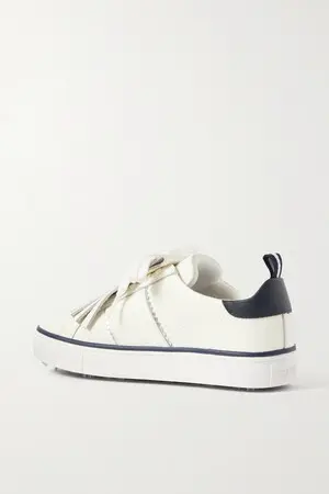 G/fore Kiltie Disruptor Fringed Smooth And Textured-leather Golf Sneakers