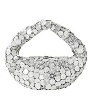 Bottega Veneta Double Knot Paillette-embellished Metallic Shell Tote