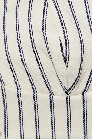 Adam Lippes Striped Cotton-twill Bralette