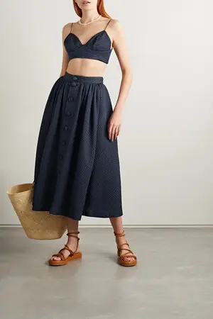 Adam Lippes Matelassé Wool-blend Bralette