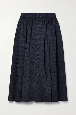 Adam Lippes Matelassé Wool-blend Midi Skirt