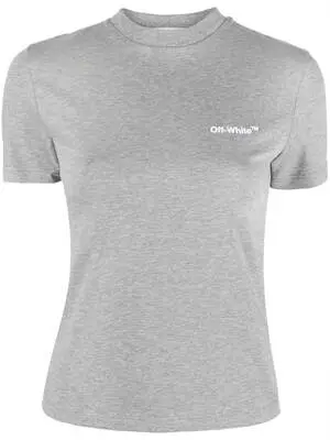 Off-White Helvetica Logo-print T-shirt - Grey