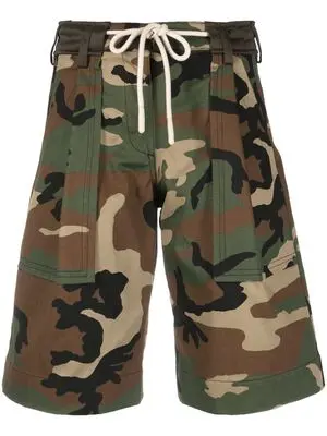 Palm Angels Camouflage-print Knee-length Shorts - Green