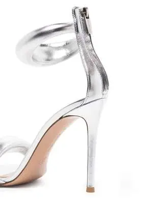 GIANVITO ROSSI Bijoux 105mm Leather Sandals - Silver