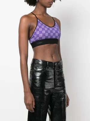AMBUSH Monogram-print Bra Top - Purple