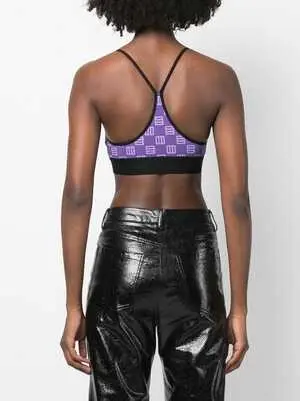 AMBUSH Monogram-print Bra Top - Purple