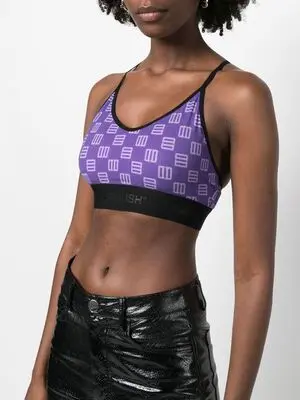 AMBUSH Monogram-print Bra Top - Purple