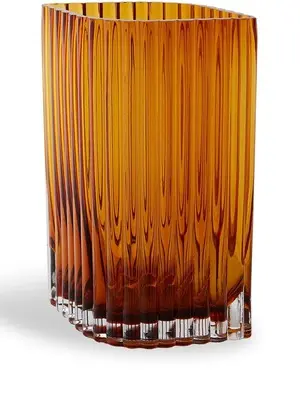 AYTM Folium Tall Glass Vase - Brown
