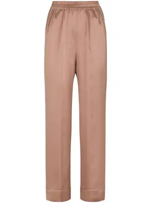 Dolce & Gabbana Contrast-trim Satin Pajama Bottoms - Pink