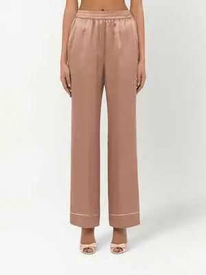 Dolce & Gabbana Contrast-trim Satin Pajama Bottoms - Pink