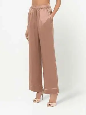 Dolce & Gabbana Contrast-trim Satin Pajama Bottoms - Pink
