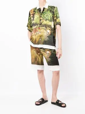 ENDLESS JOY Graphic-print Silk Shorts