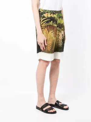 ENDLESS JOY Graphic-print Silk Shorts