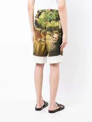 ENDLESS JOY Graphic-print Silk Shorts