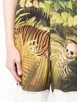 ENDLESS JOY Graphic-print Silk Shorts