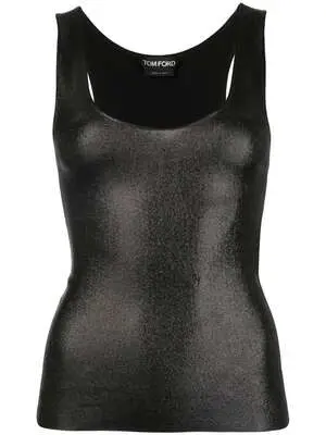 TOM FORD Metallized Sleeveless Top - Black