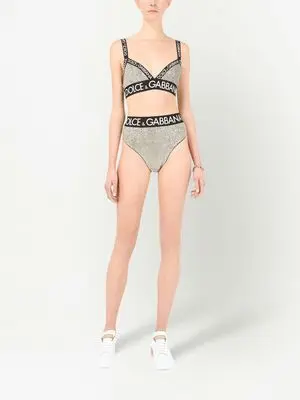 Dolce & Gabbana High-waisted Crystal-embellished Briefs