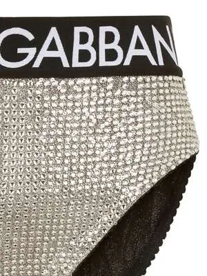 Dolce & Gabbana High-waisted Crystal-embellished Briefs
