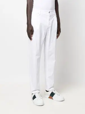 Incotex Pleat-detail Straight-leg Trousers - White